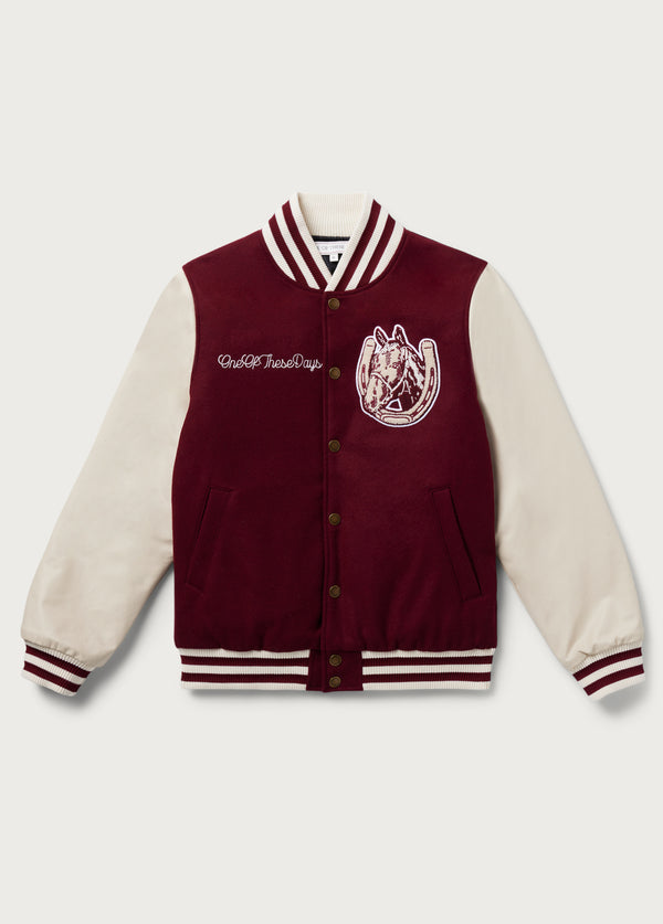 Horseshoe Varsity Jacket | Cardinal | Crossroads Of The Big Sky ...
