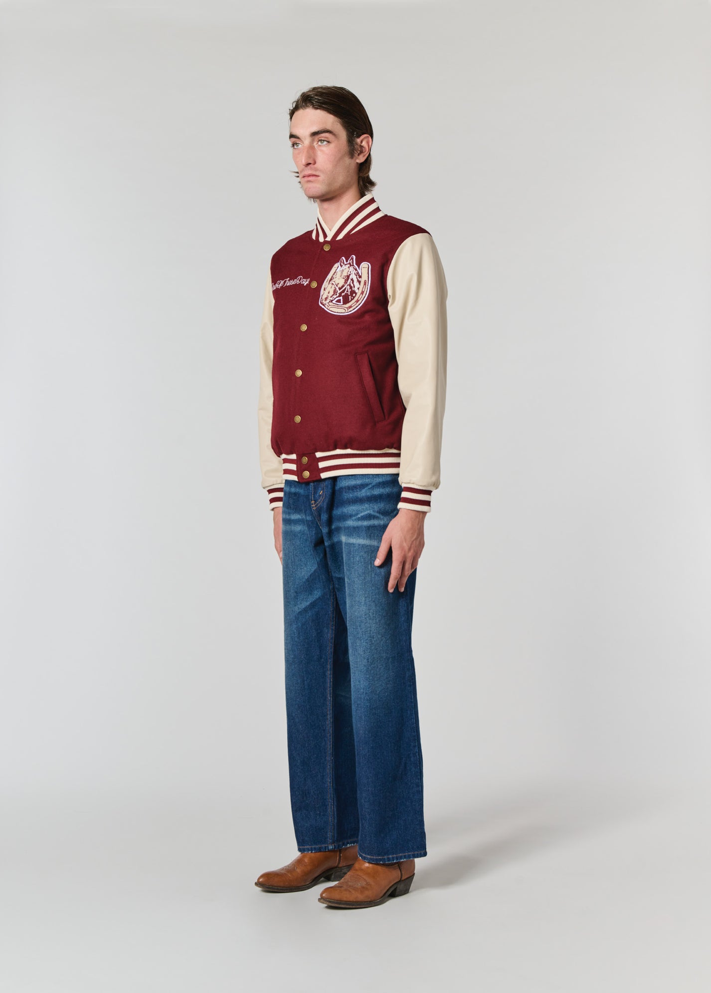 Horseshoe Varsity Jacket | Cardinal | Crossroads Of The Big Sky ...