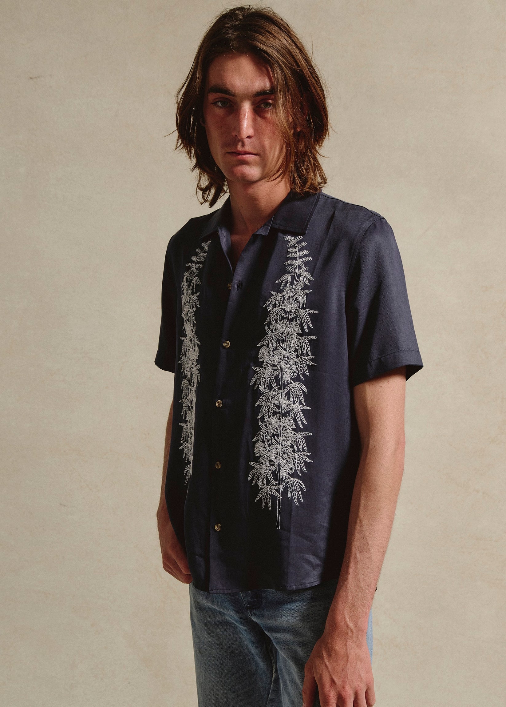Stalks Camp Shirt | Navy | A Fantasy | One Of These Days